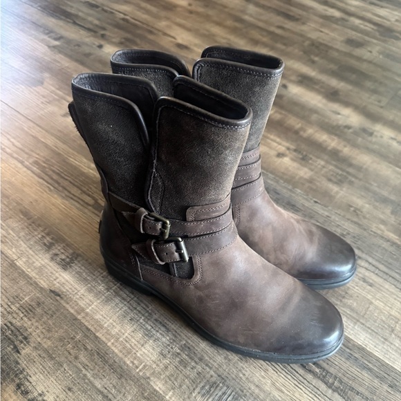 UGG | Shoes | Ugg Dark Brown Combat Boots | Poshmark